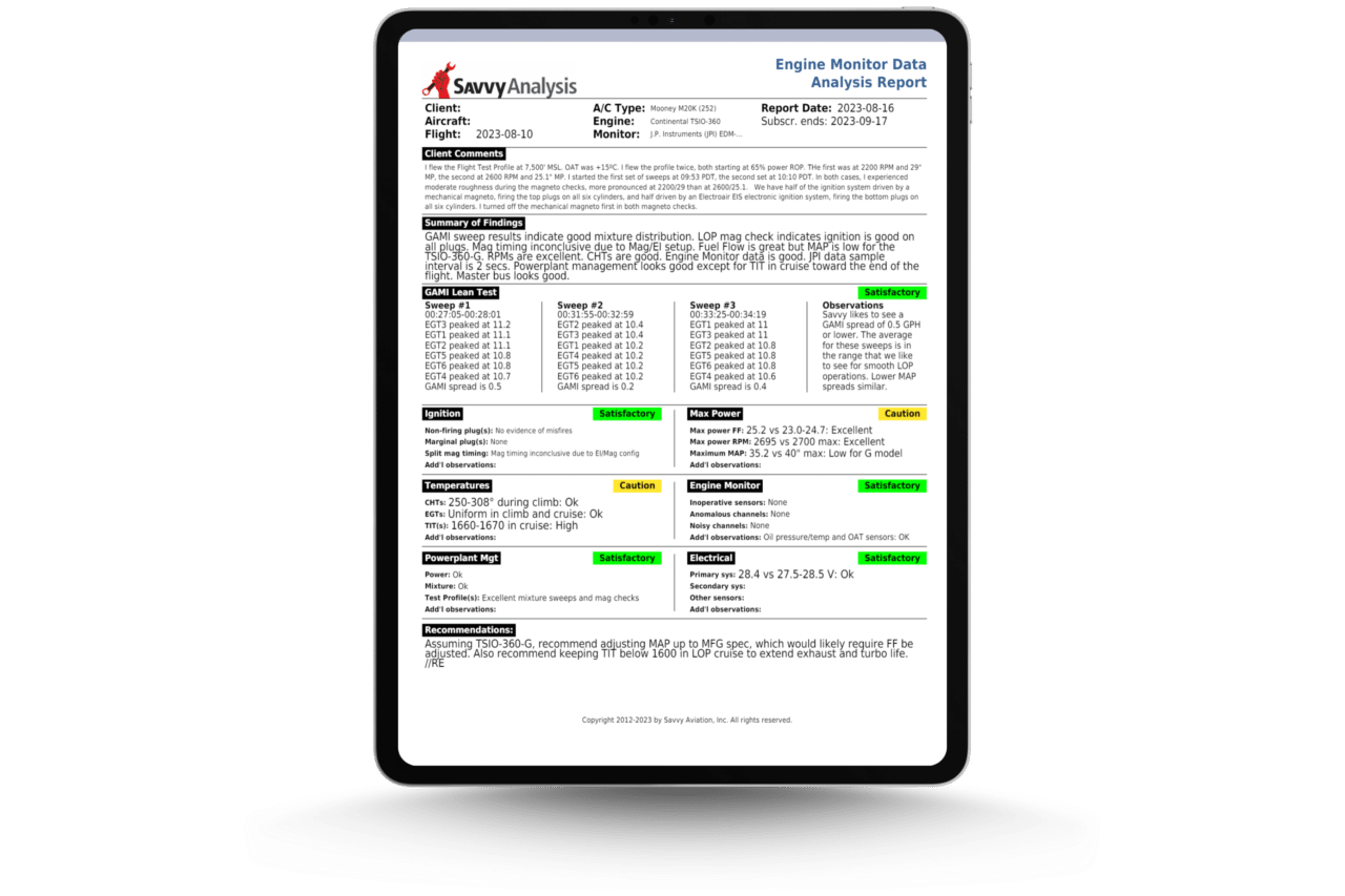 SavvyAnalysis Maintenance Plan - SavvyAviation